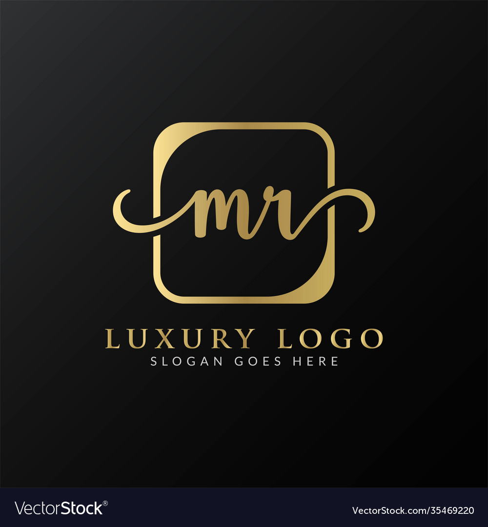Initial mr letter logo design template luxury Vector Image