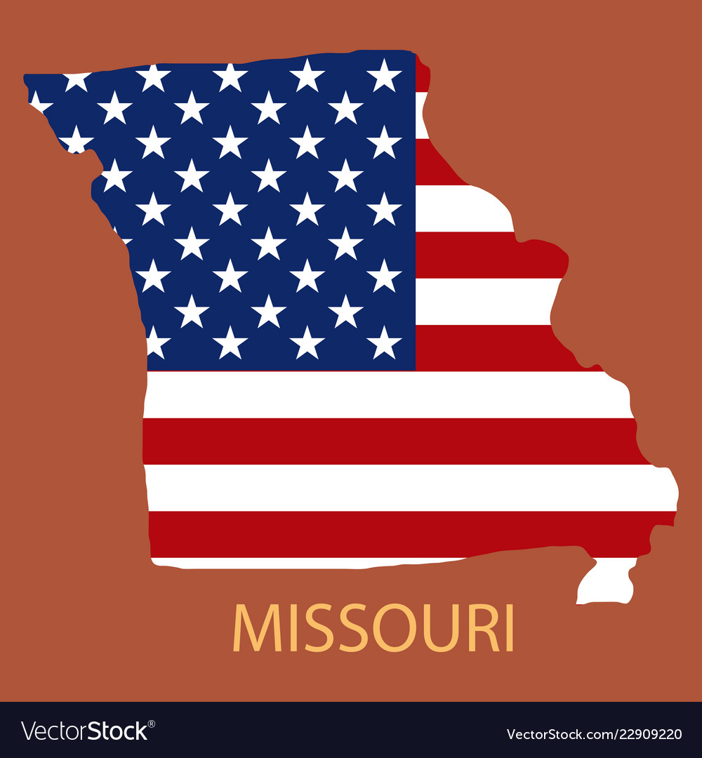 Missouri state of america with map flag print Vector Image