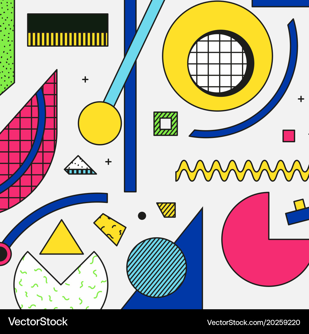 Neo memphis composition in 80 90 vintage Vector Image