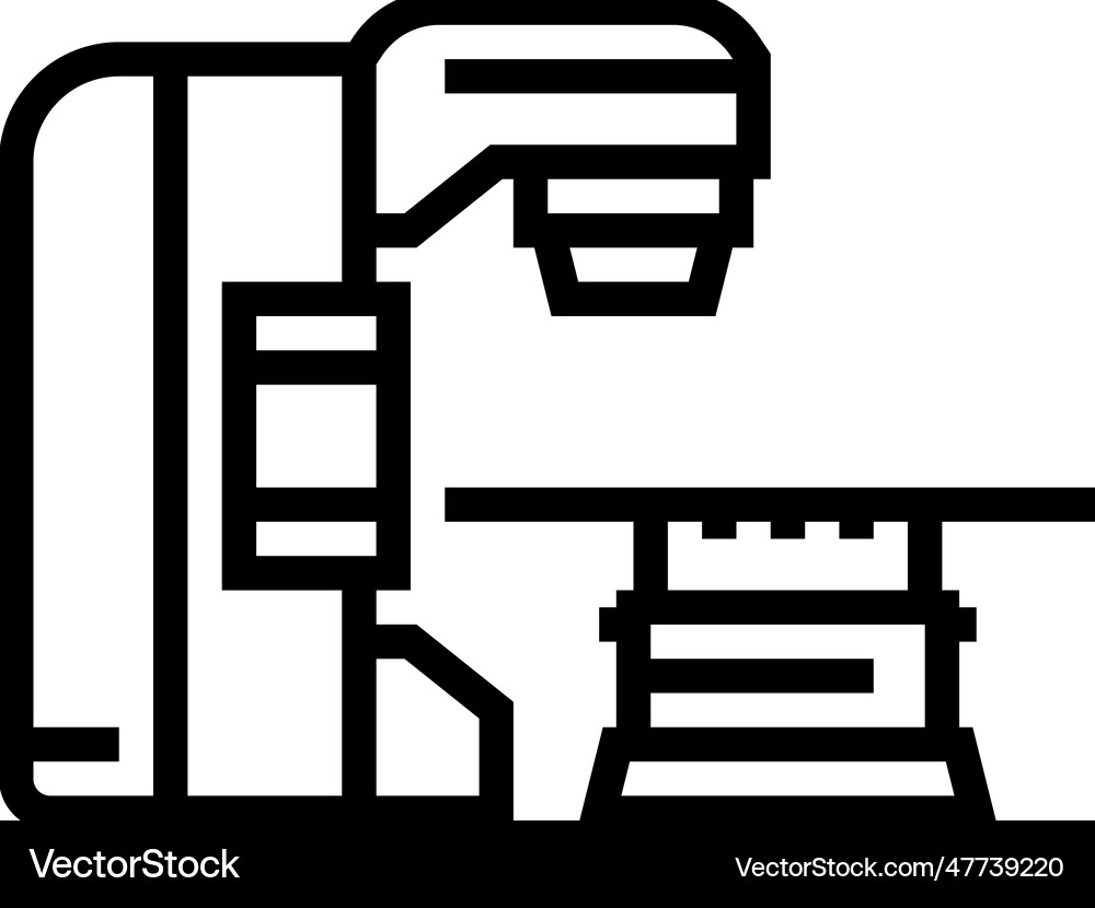Radiation therapy machine nuclear energy line icon