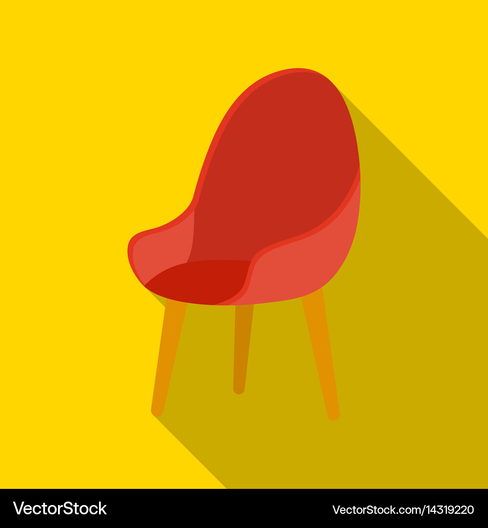 Red oval chair icon in flat style isolated Vector Image