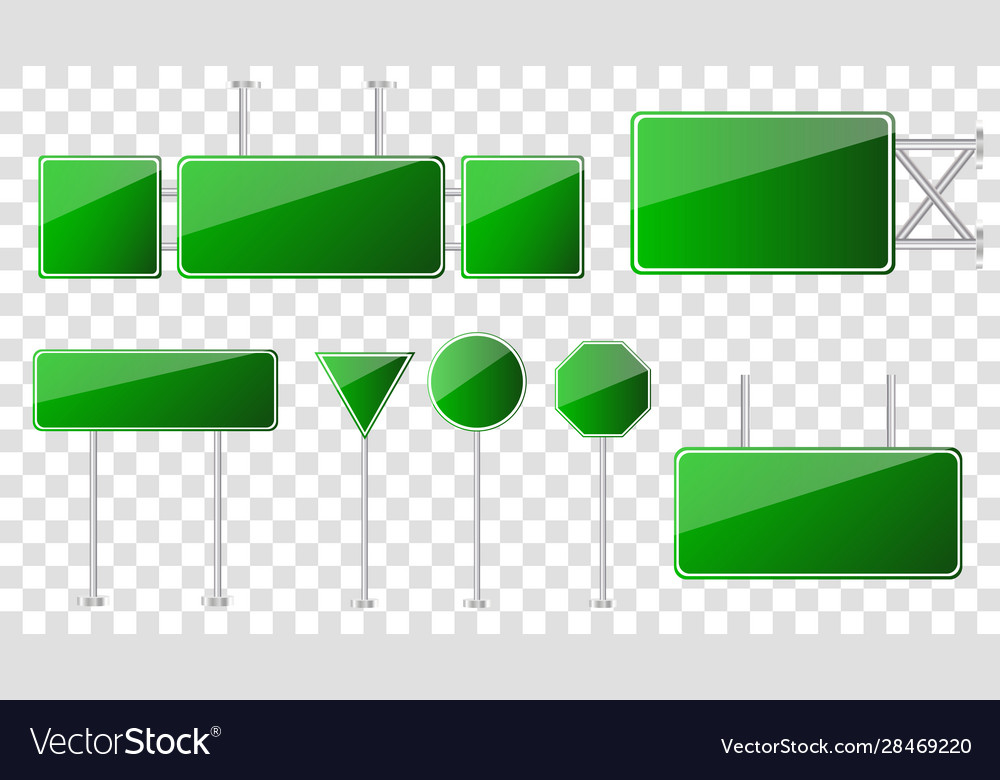 Road green traffic sign Royalty Free Vector Image