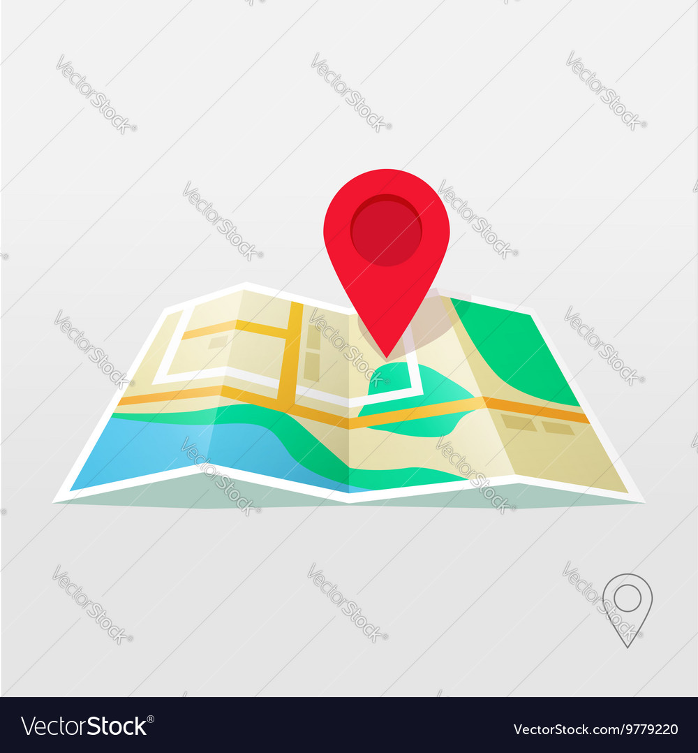 Road map pointer gps navigation locator Royalty Free Vector