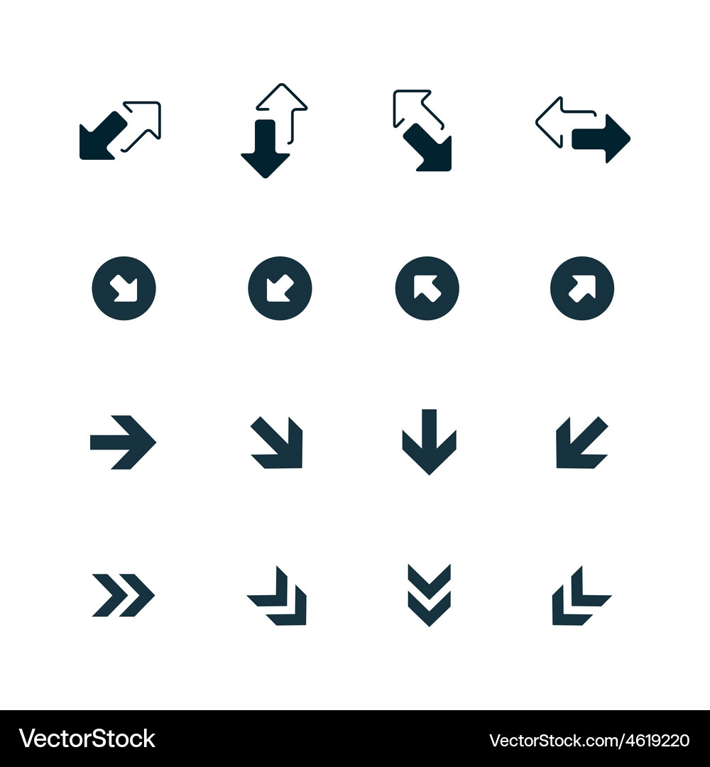 Set of arrows icons Royalty Free Vector Image - VectorStock