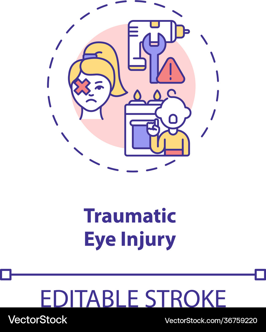 Traumatic eye injury concept icon Royalty Free Vector Image