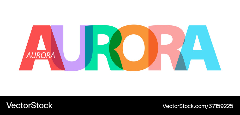Aurora Name Logo Aurora Logo Simple Design Amazing Natural Stock
