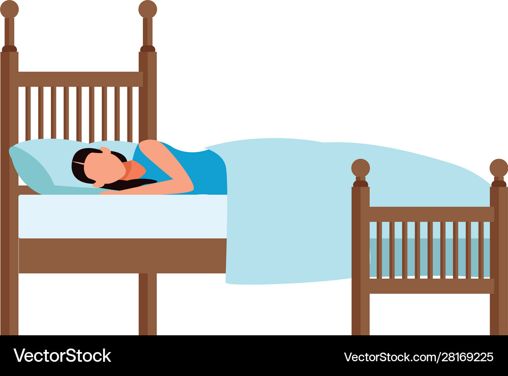 Avatar woman sleeping on bed icon Royalty Free Vector Image
