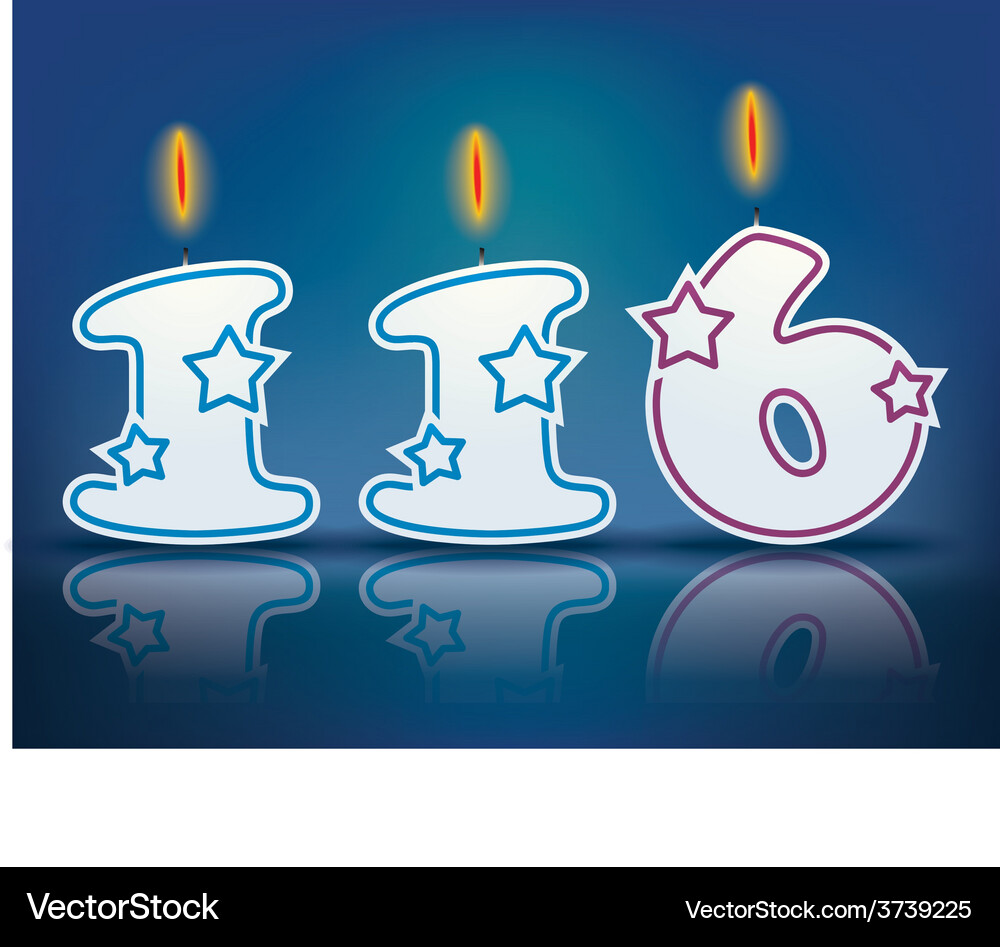 Birthday candle number 116 Royalty Free Vector Image