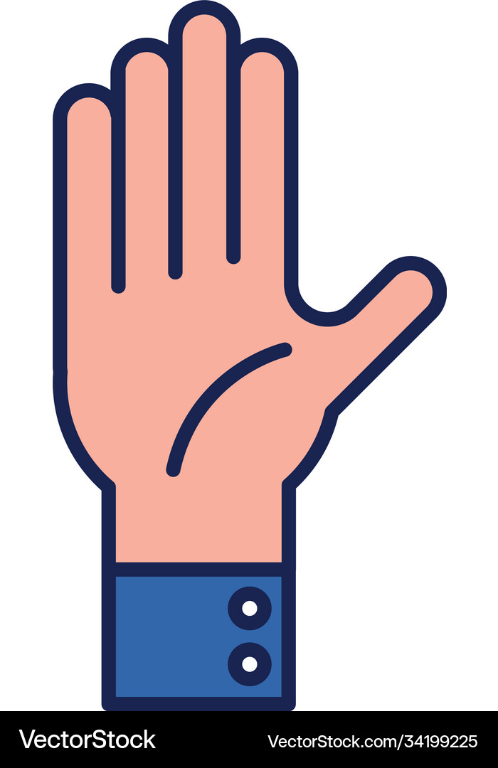Hand up line and fill style icon design Royalty Free Vector