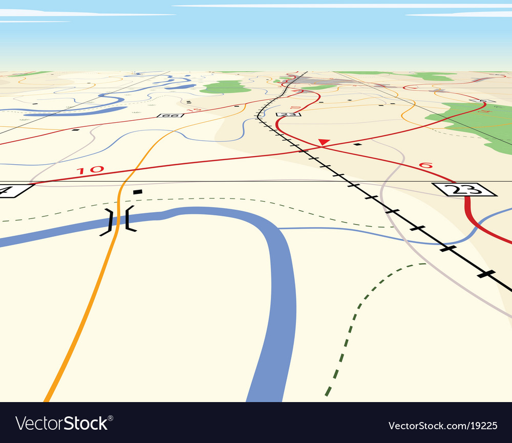 Map perspective Royalty Free Vector Image - VectorStock