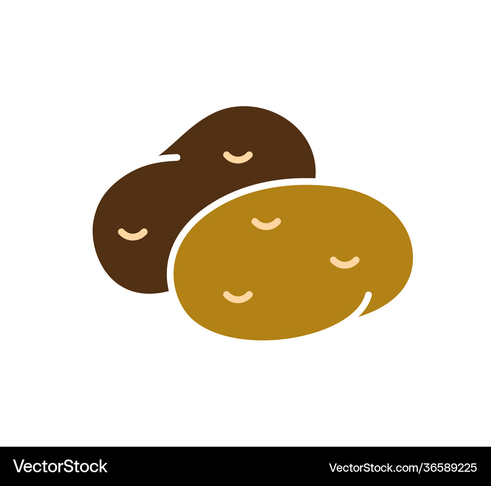 Potato cartoon logo color icon stylized root Vector Image