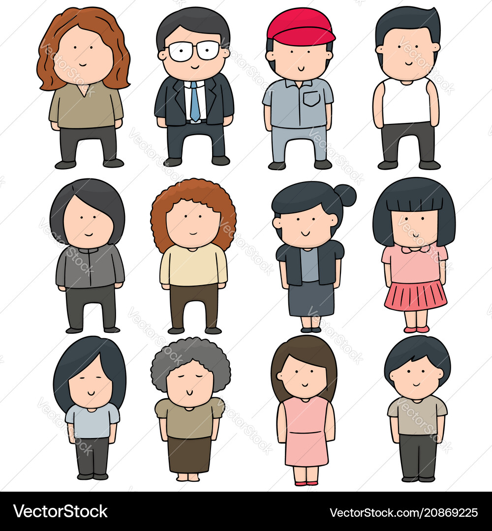 Set of people Royalty Free Vector Image - VectorStock