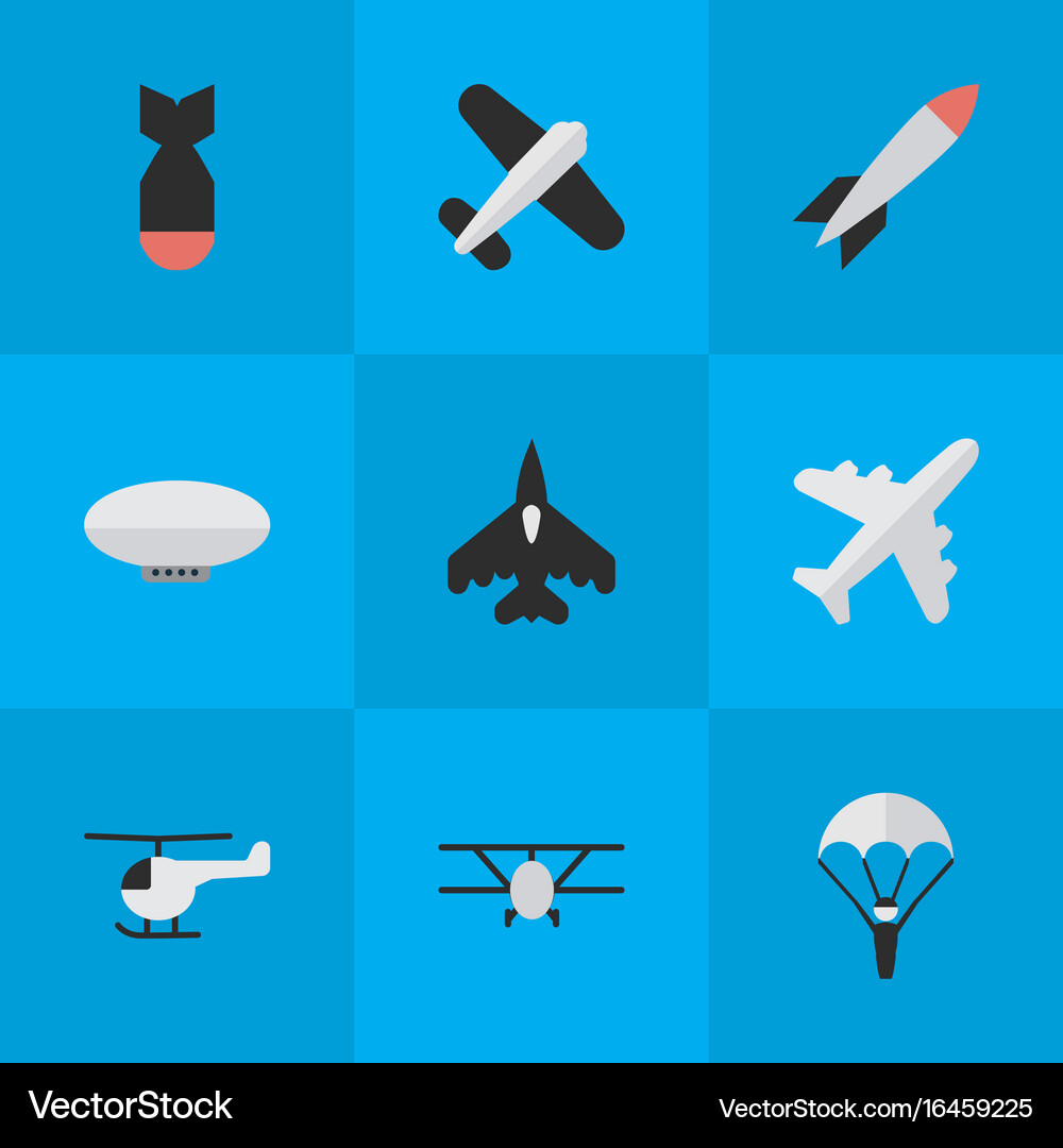 Set of simple plane icons Royalty Free Vector Image