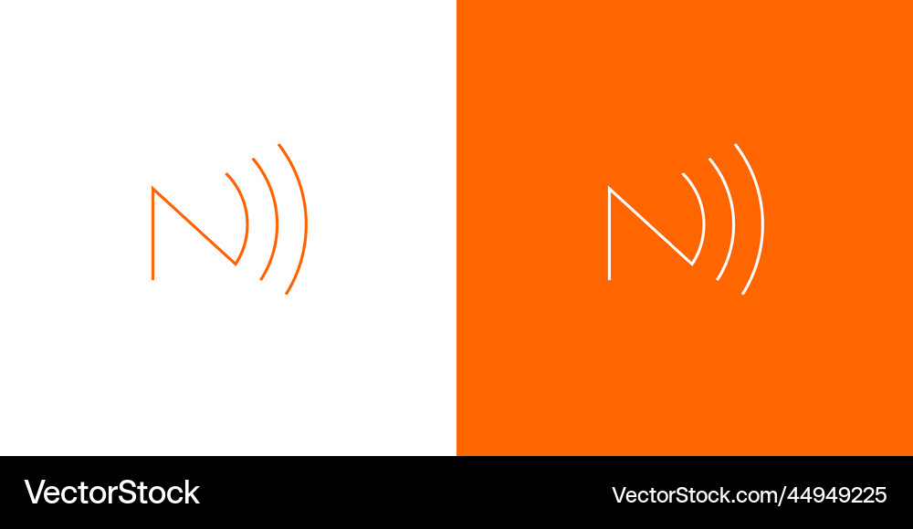 Simple and modern n letter wireless logo design Vector Image