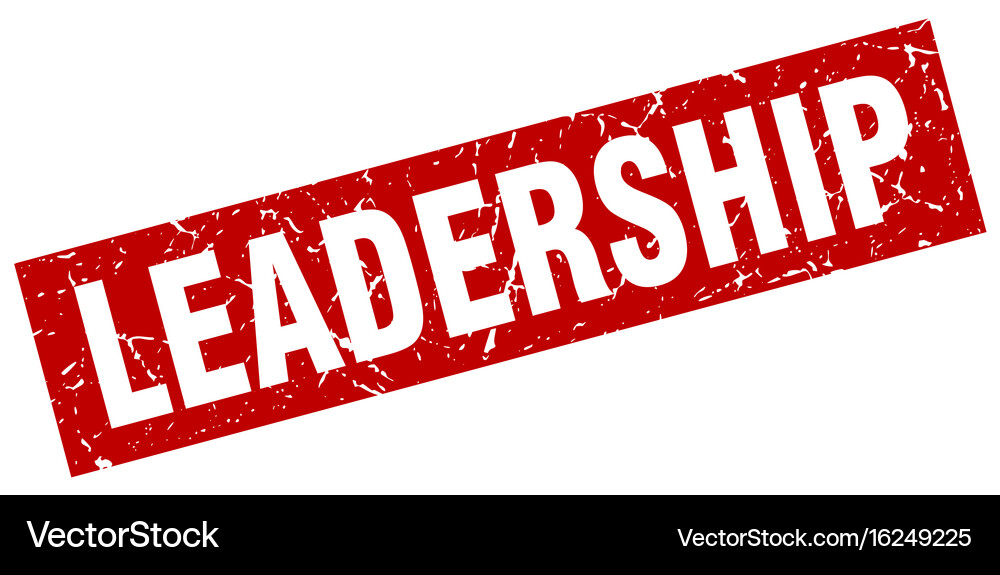 Square grunge red leadership stamp Royalty Free Vector Image