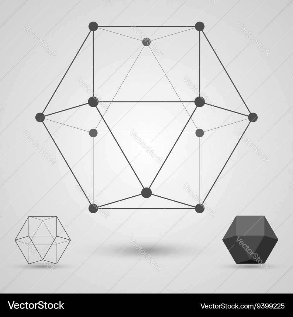 Volume geometrical figure in the form Royalty Free Vector