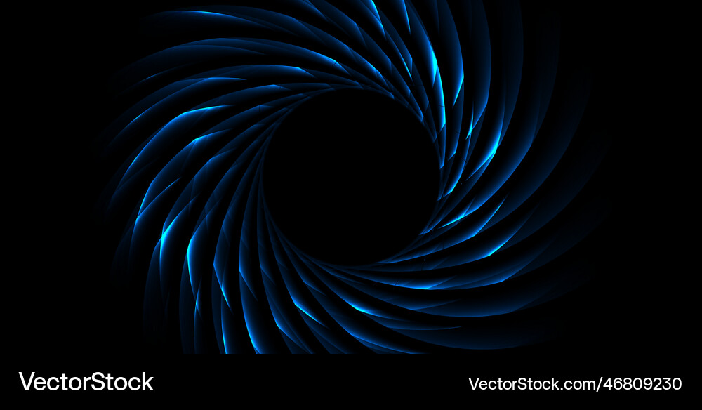 Dark blue neon glow round lights logo design Vector Image