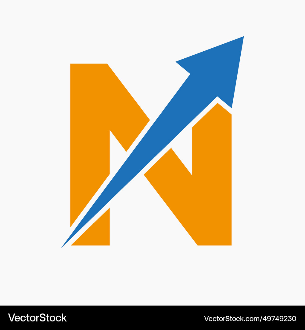 Initial financial logo on letter n concept Vector Image