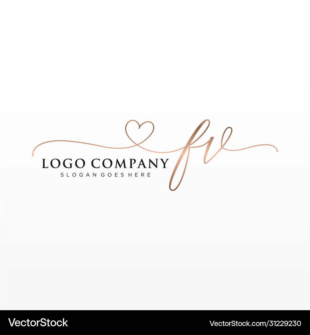 Initial fv beauty monogram and elegant logo design