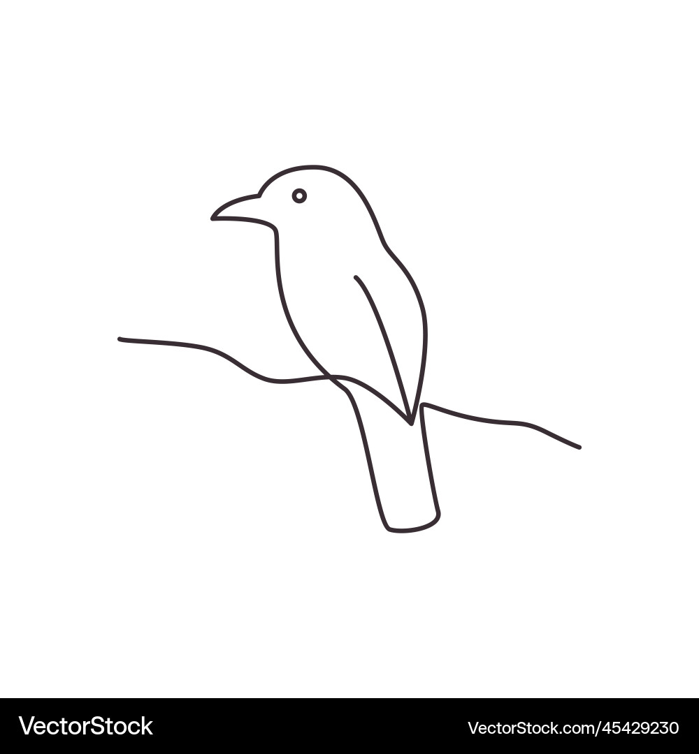 Little bird line icon logo Royalty Free Vector Image