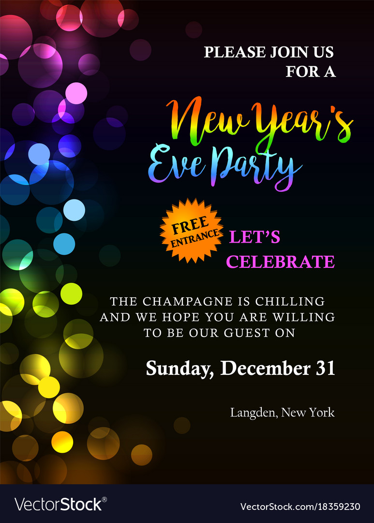 New Year Party Invitation Royalty Free Vector Image