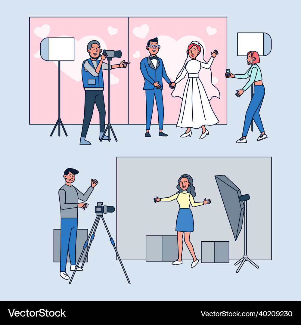 Photographic studio professional photographers Vector Image