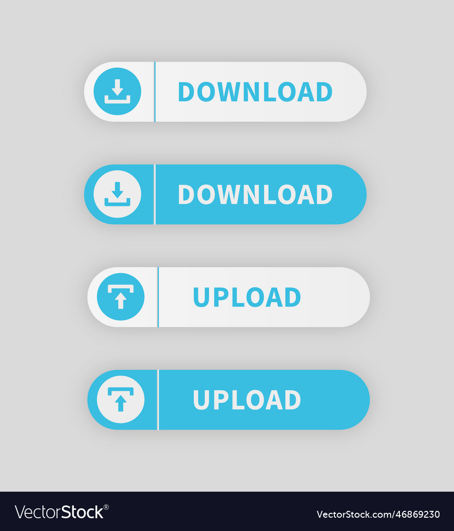 Set of download and upload buttons Royalty Free Vector Image