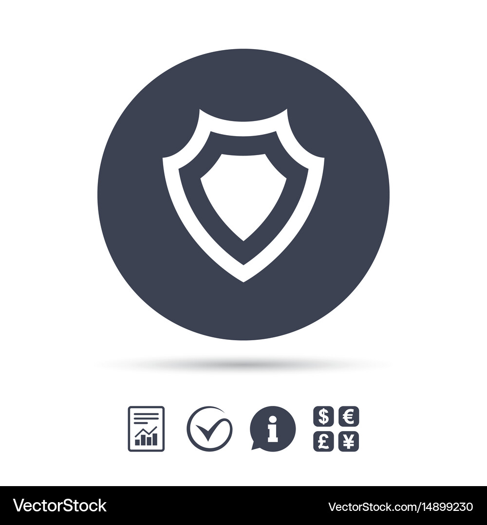 Shield sign icon protection symbol Royalty Free Vector Image