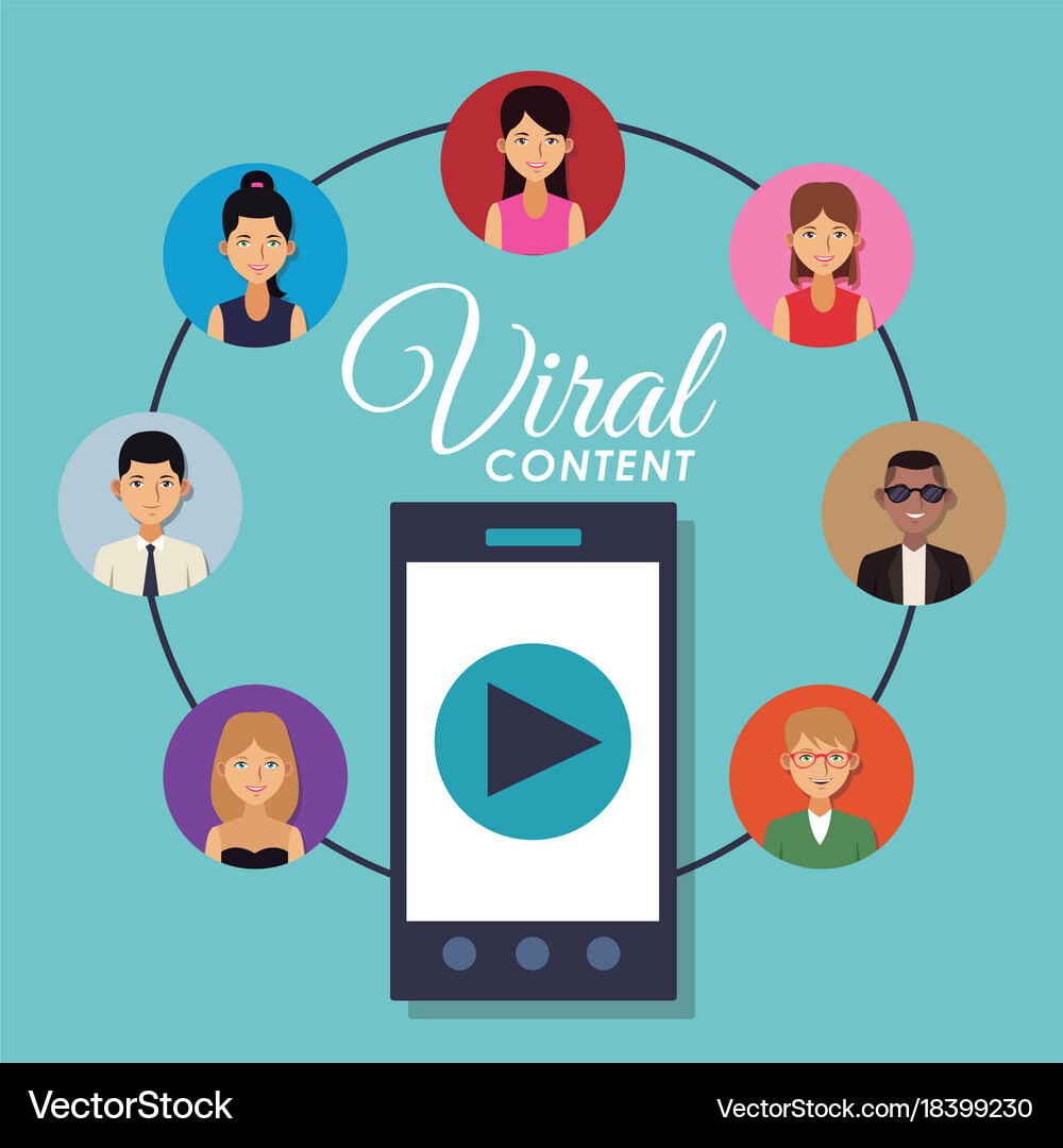 Viral content and social networks Royalty Free Vector Image