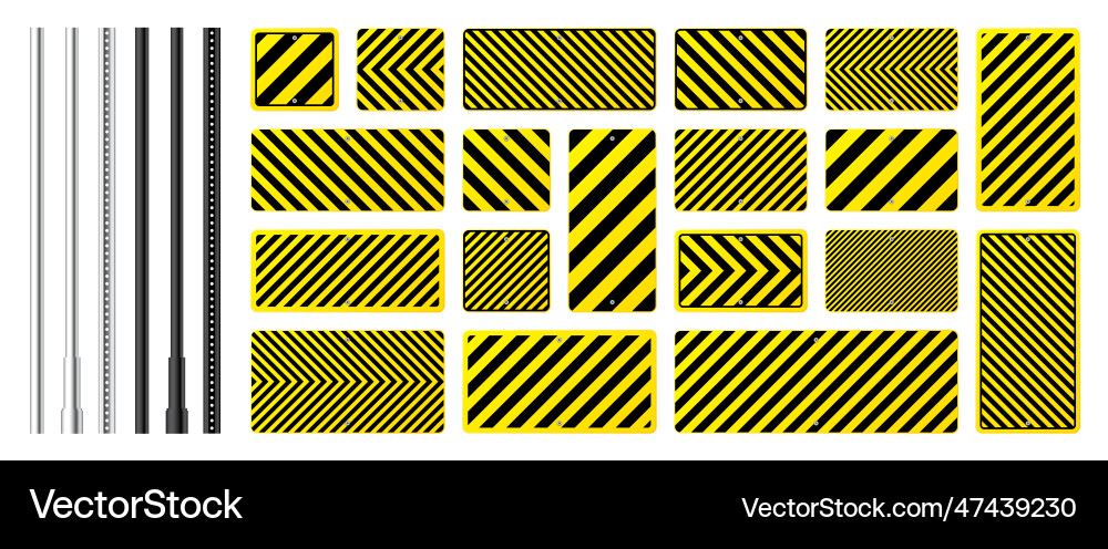 Warning danger signs attention banners Royalty Free Vector