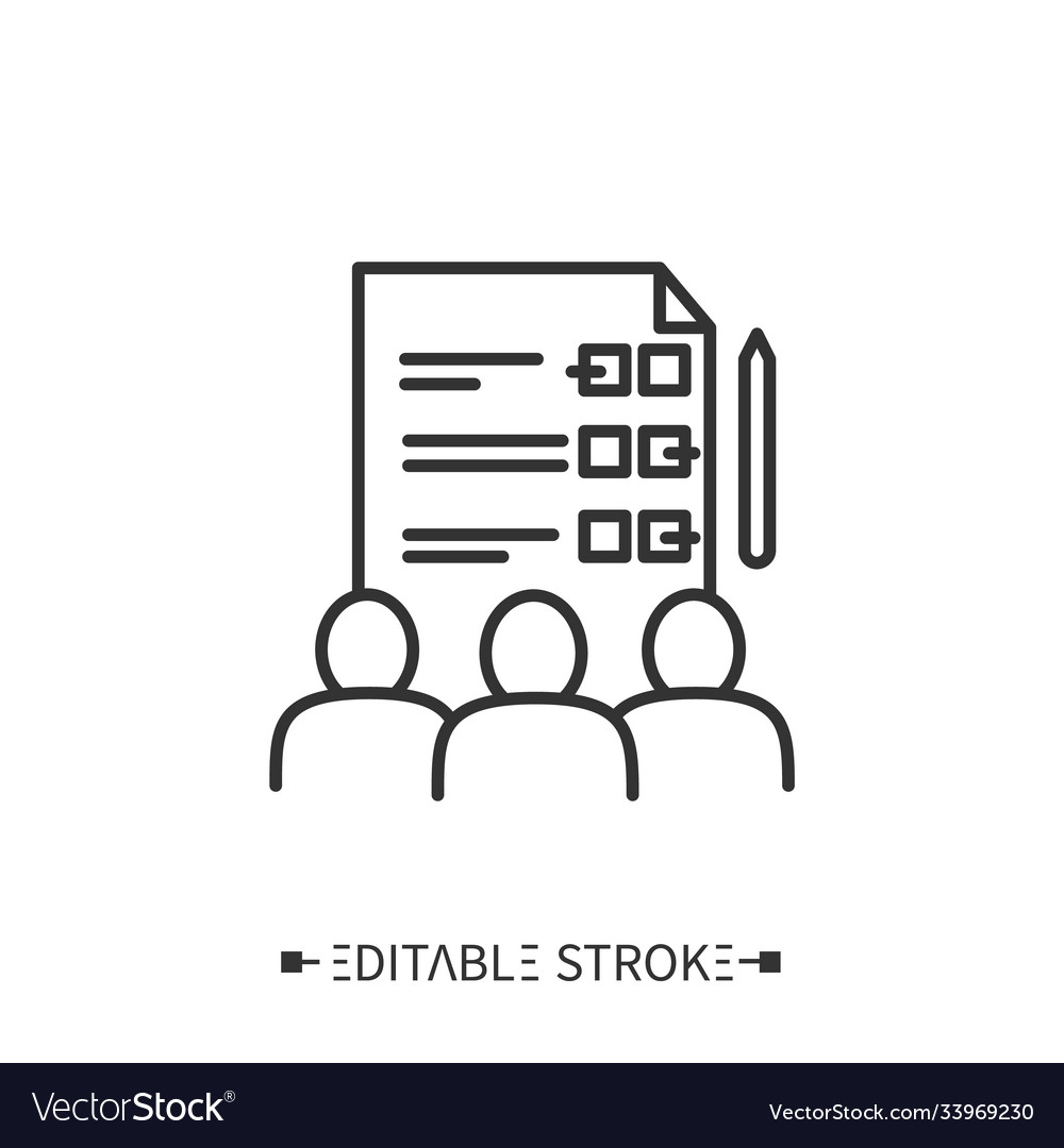 Workshop evaluation form line icon editable Vector Image