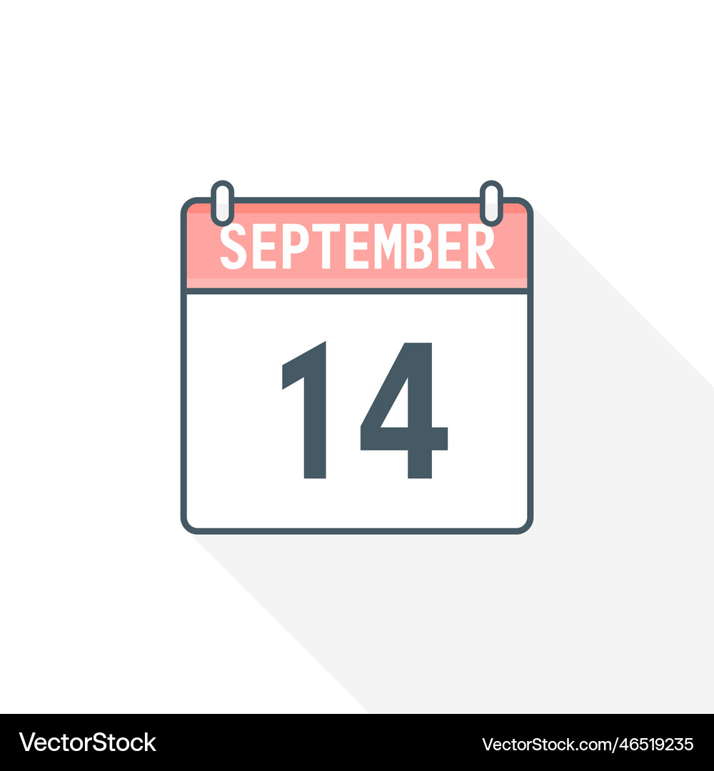 14th september calendar icon september 14 Vector Image