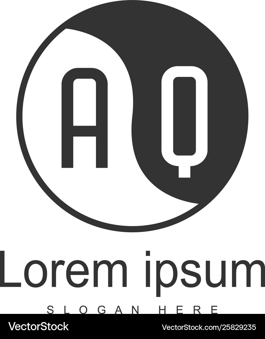 Aq letter logo design creative modern letters Vector Image