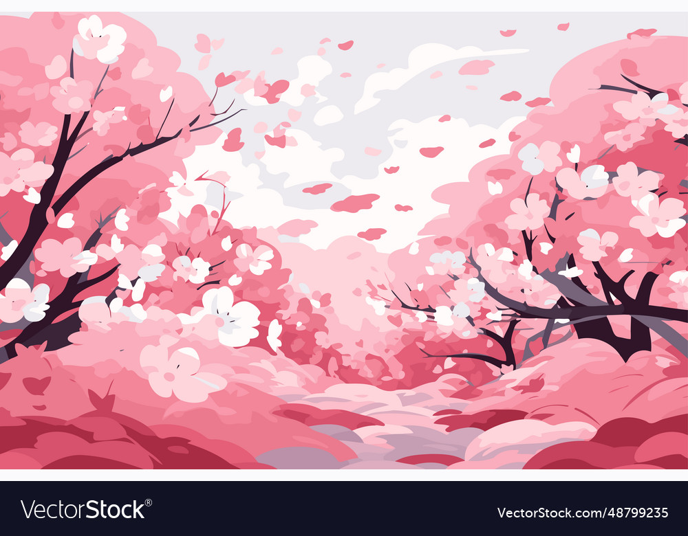 Cherry blossom spring season background Royalty Free Vector