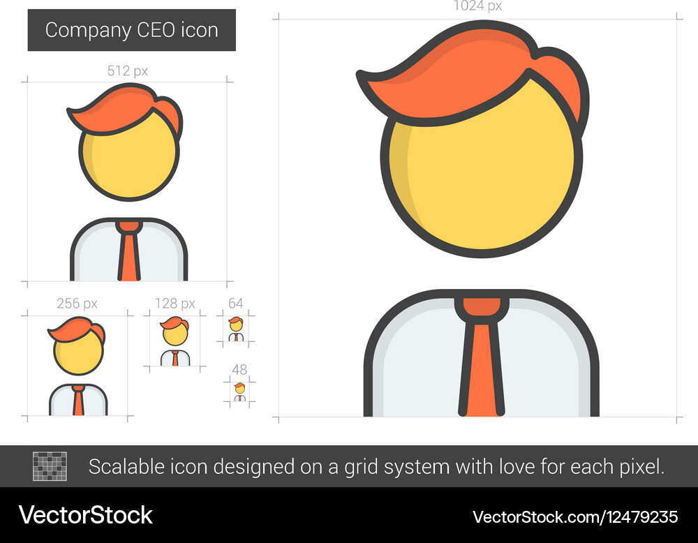 Company ceo line icon Royalty Free Vector Image