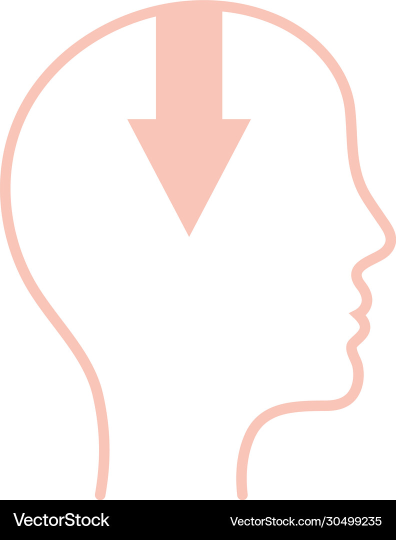 Download arrow inside human head line style icon Vector Image