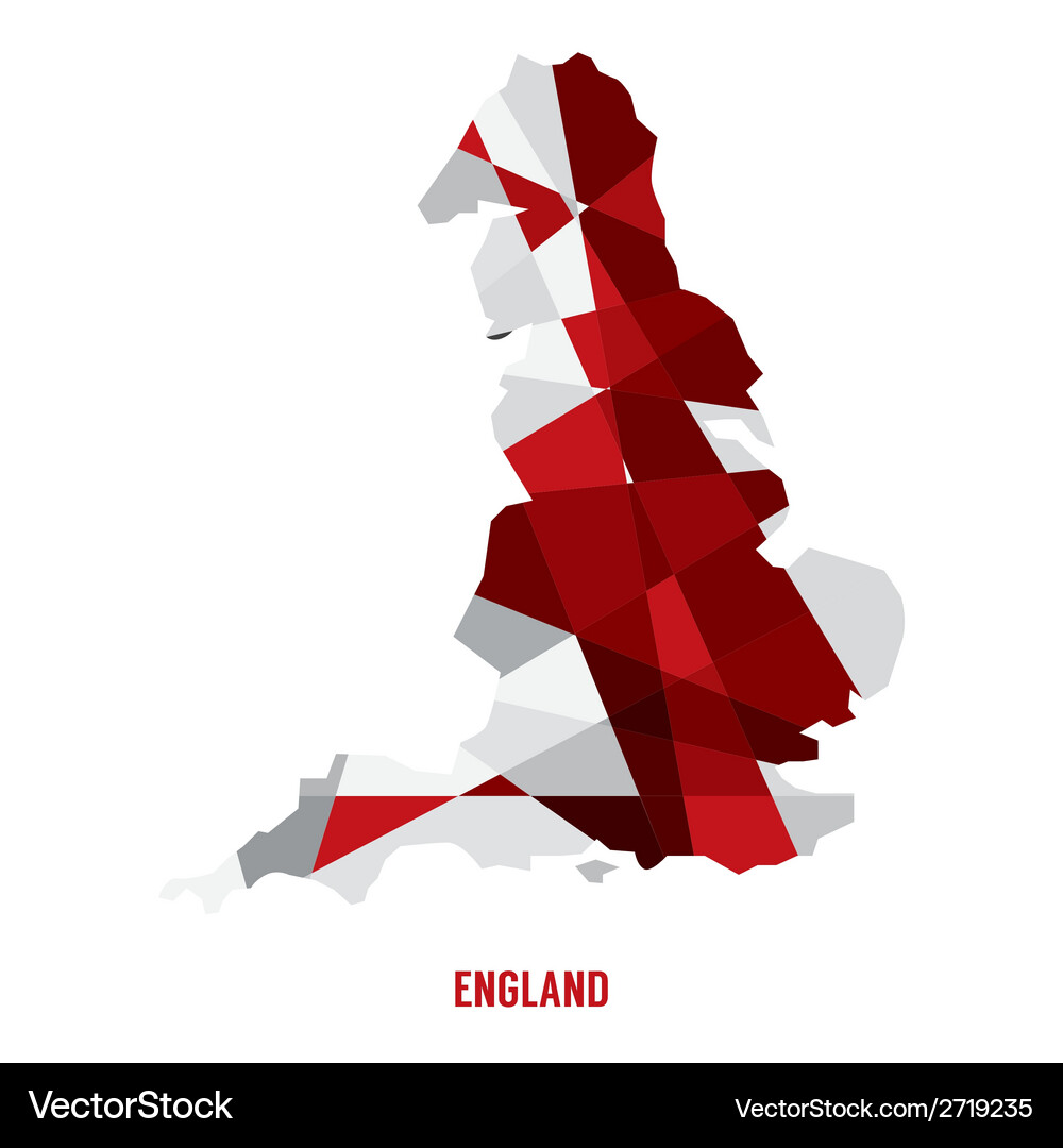 England Polygon Map Royalty Free Vector Image - VectorStock