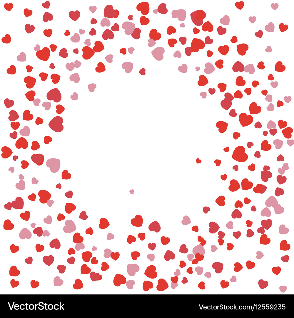 Festive background red hearts arranged in a circle