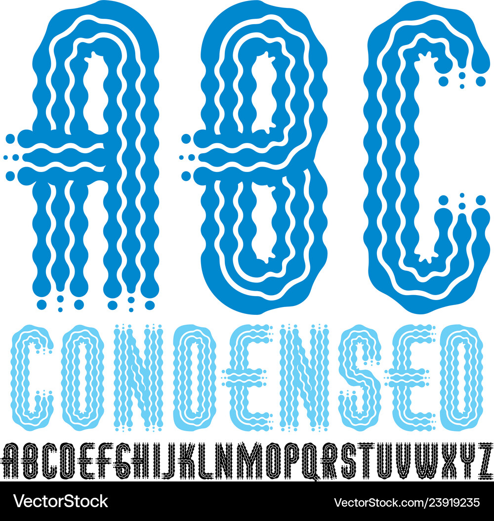 Funky upper case english alphabet letters abc Vector Image