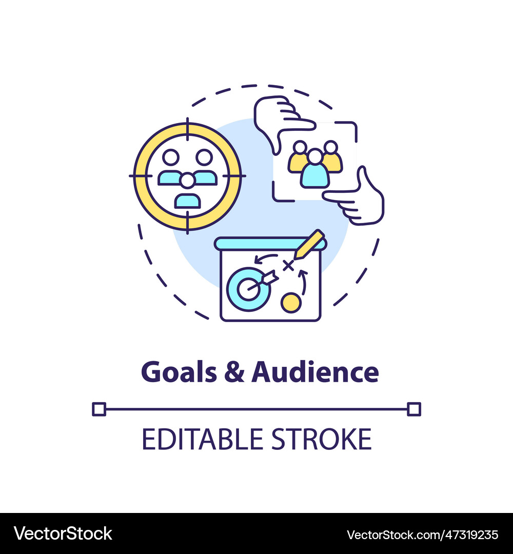 Goals and audience concept icon Royalty Free Vector Image
