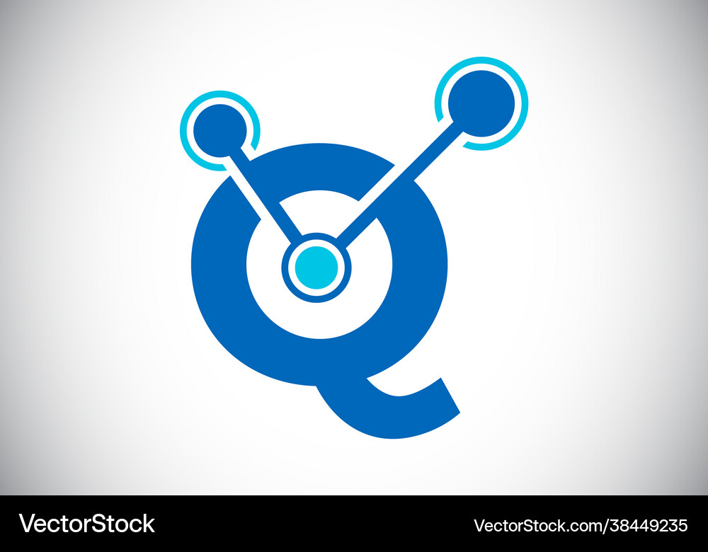 Initial letter q with technology logo sign symbol Vector Image