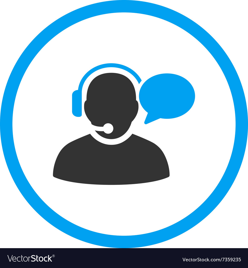 Operator message rounded icon Royalty Free Vector Image