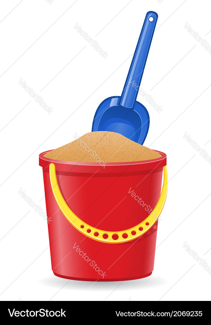 Plastic bucket and shovel 02 Royalty Free Vector Image