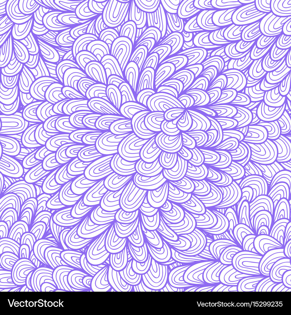 Seamless floral vintage blue doodle pattern Vector Image