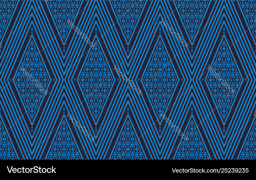 Seamless line thai blue pattern arts of Royalty Free Vector