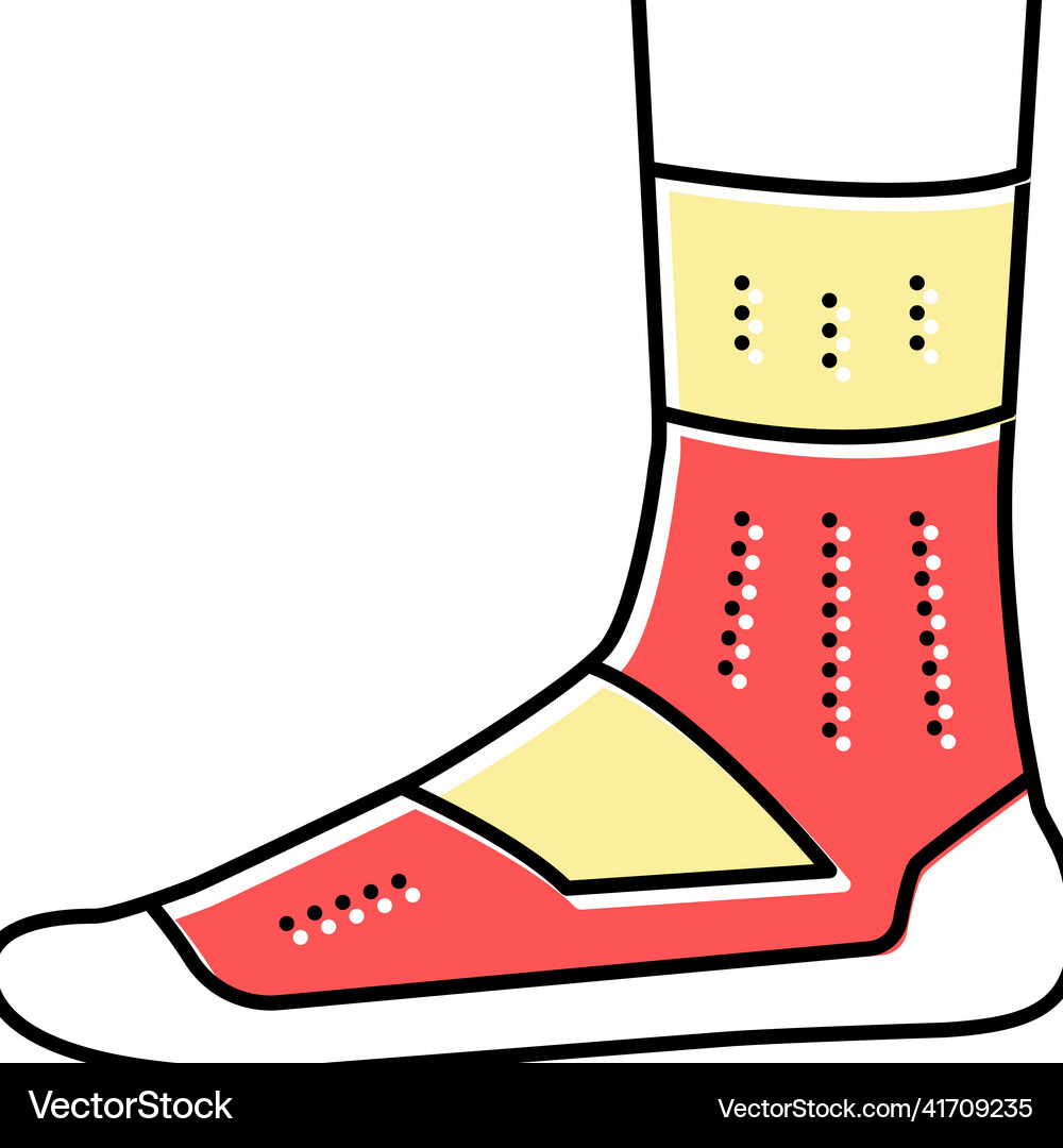 Sport sock color icon isolated Royalty Free Vector Image