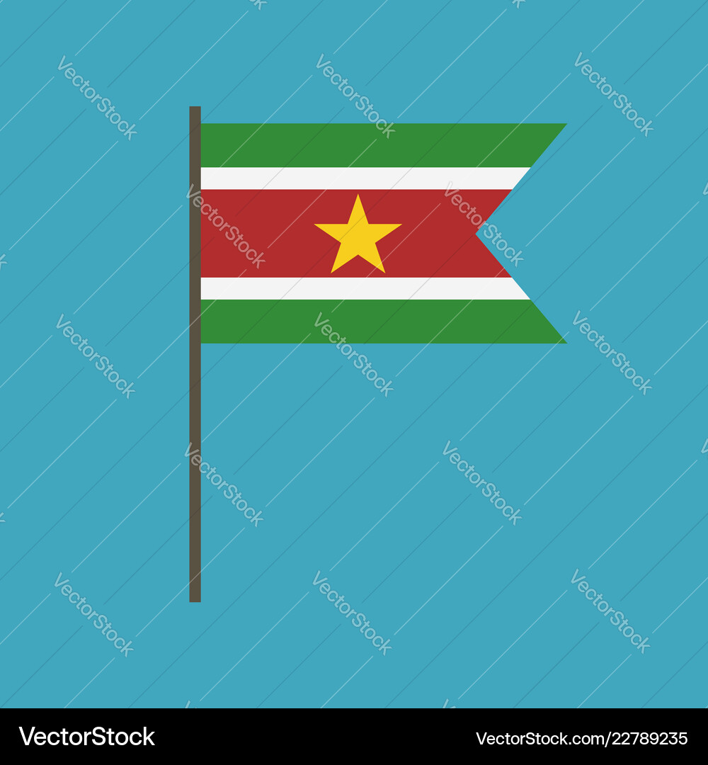 Suriname flag icon in flat design Royalty Free Vector Image