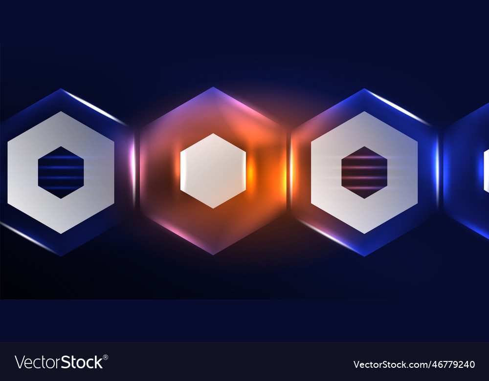 Abstract background neon hexagon Royalty Free Vector Image