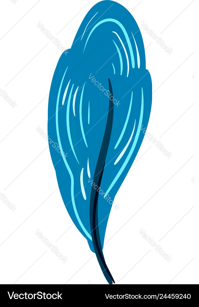 Blue feather painting or color Royalty Free Vector Image