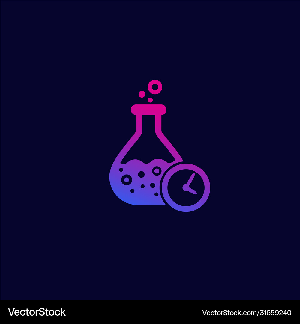 Chemical reaction time icon Royalty Free Vector Image